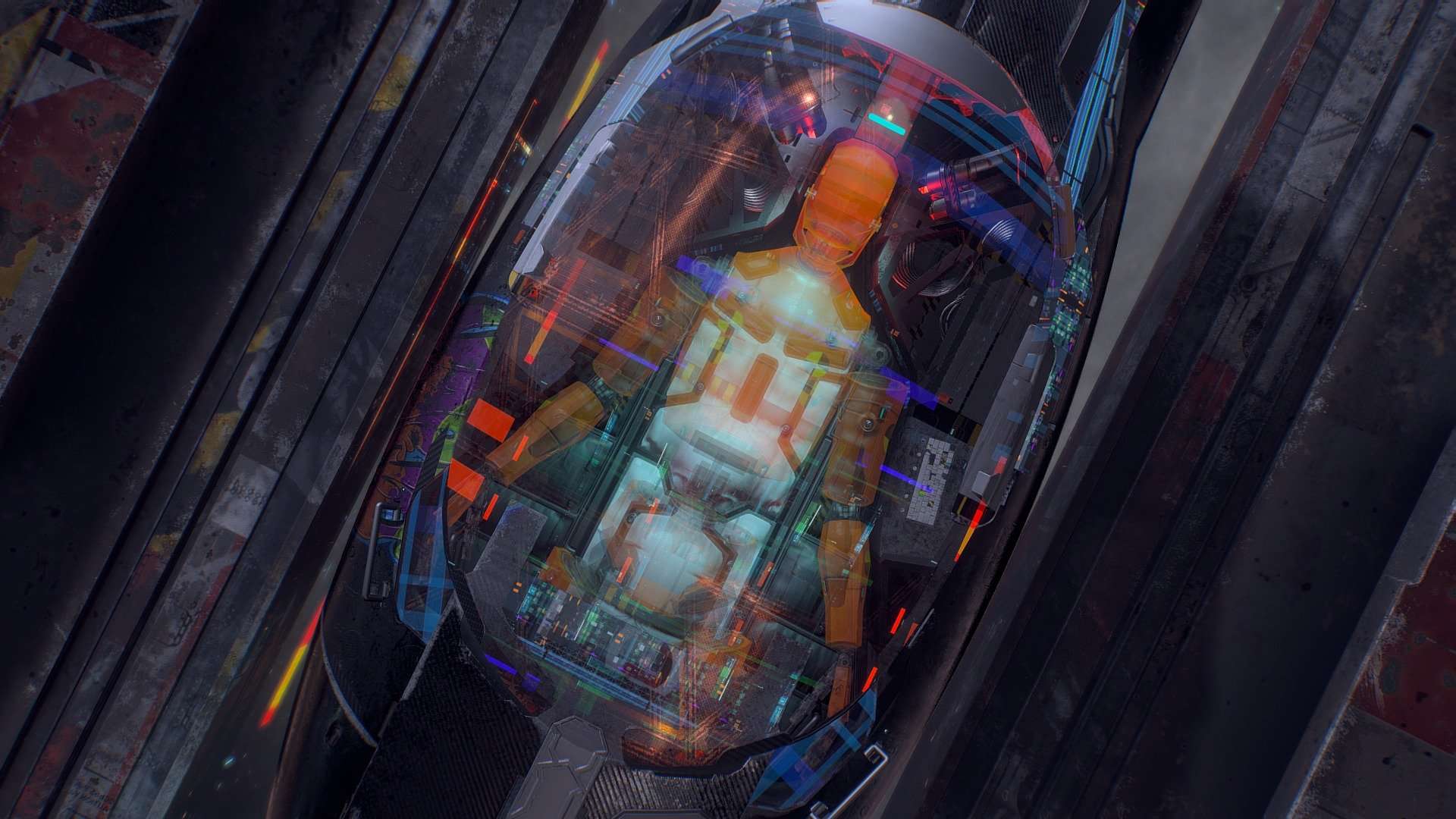 Sci Fi Life Pod / Hibernation Chamber - deep3dsea