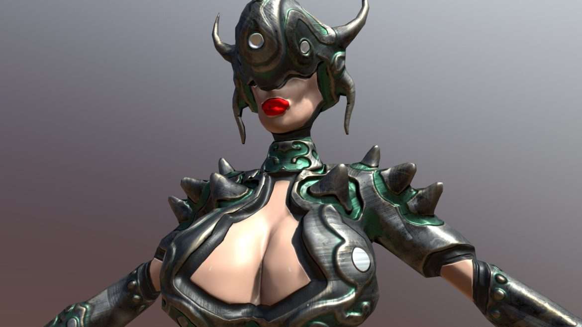 Warrior Silver Fantasy Woman - deep3dsea