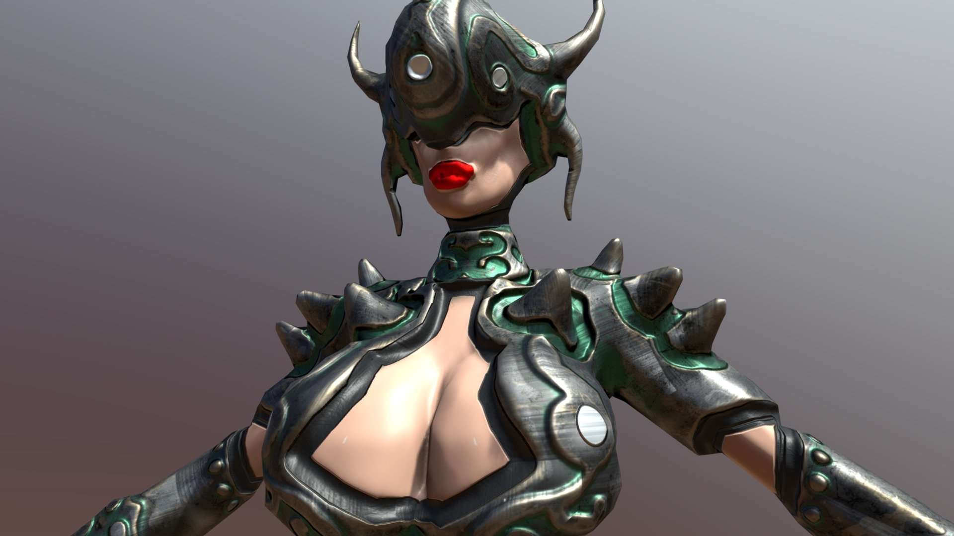 Warrior Silver Fantasy Woman - deep3dsea