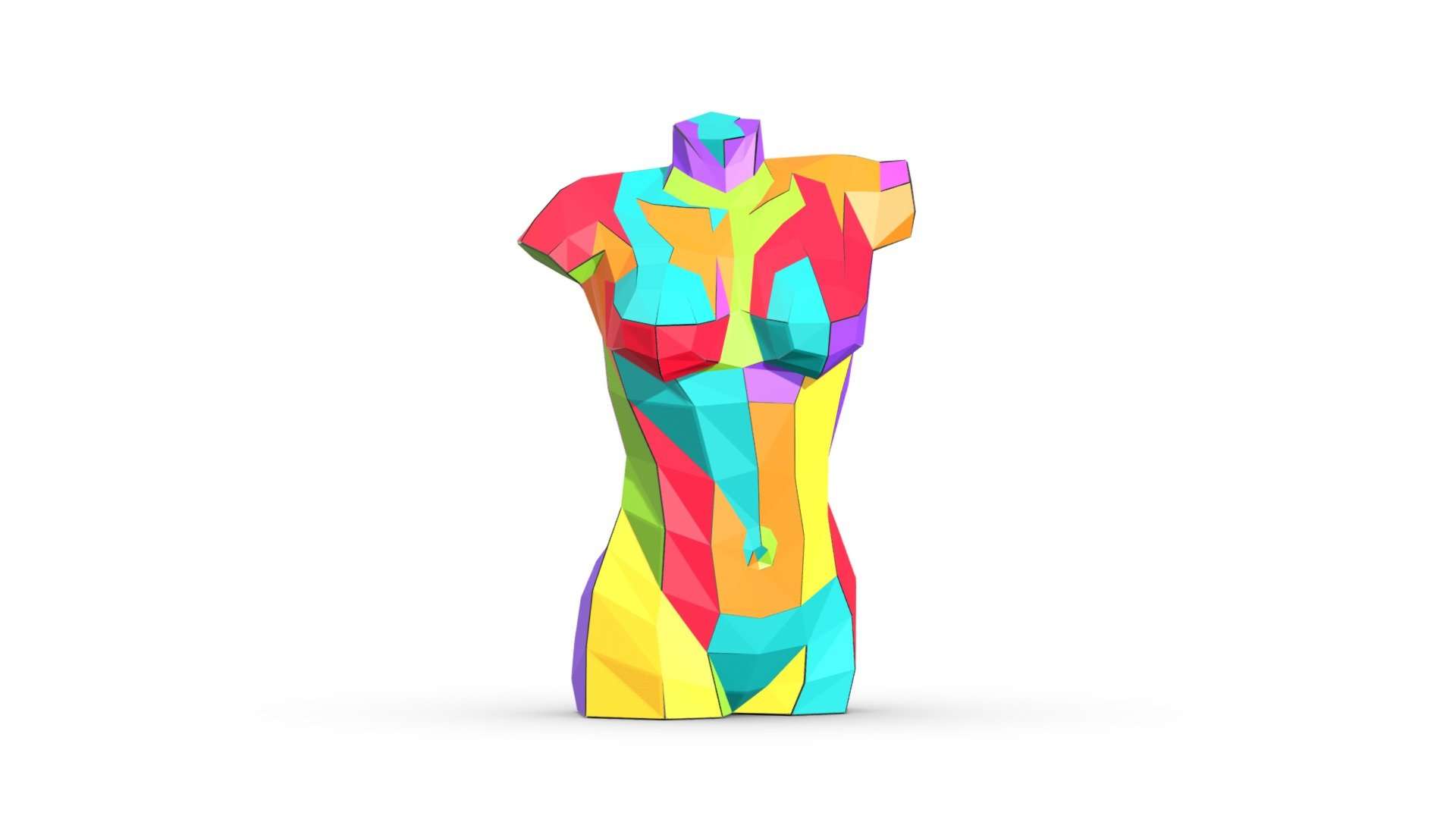 Download Woman Torso Foldables - Papercraft Pattern 3D Model | deep3dsea
