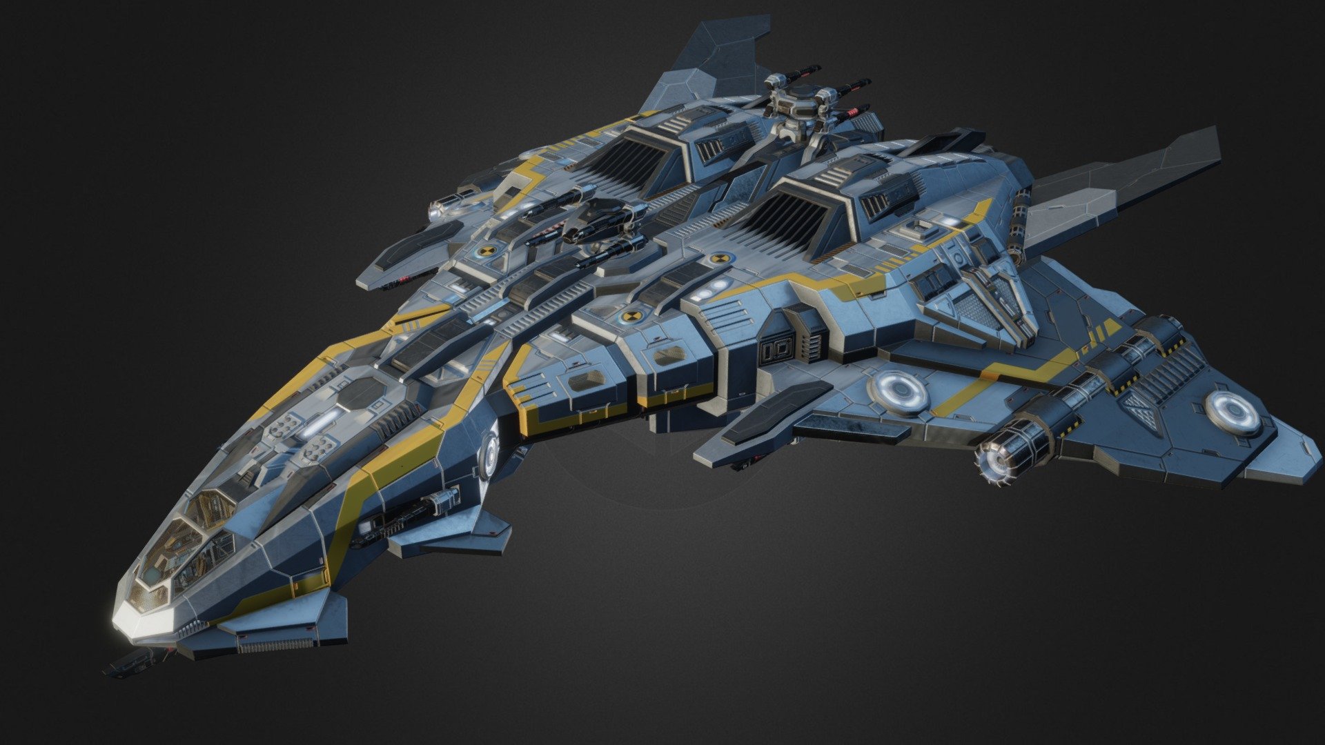 Anka - Lowpoly Animated Gunship - deep3dsea