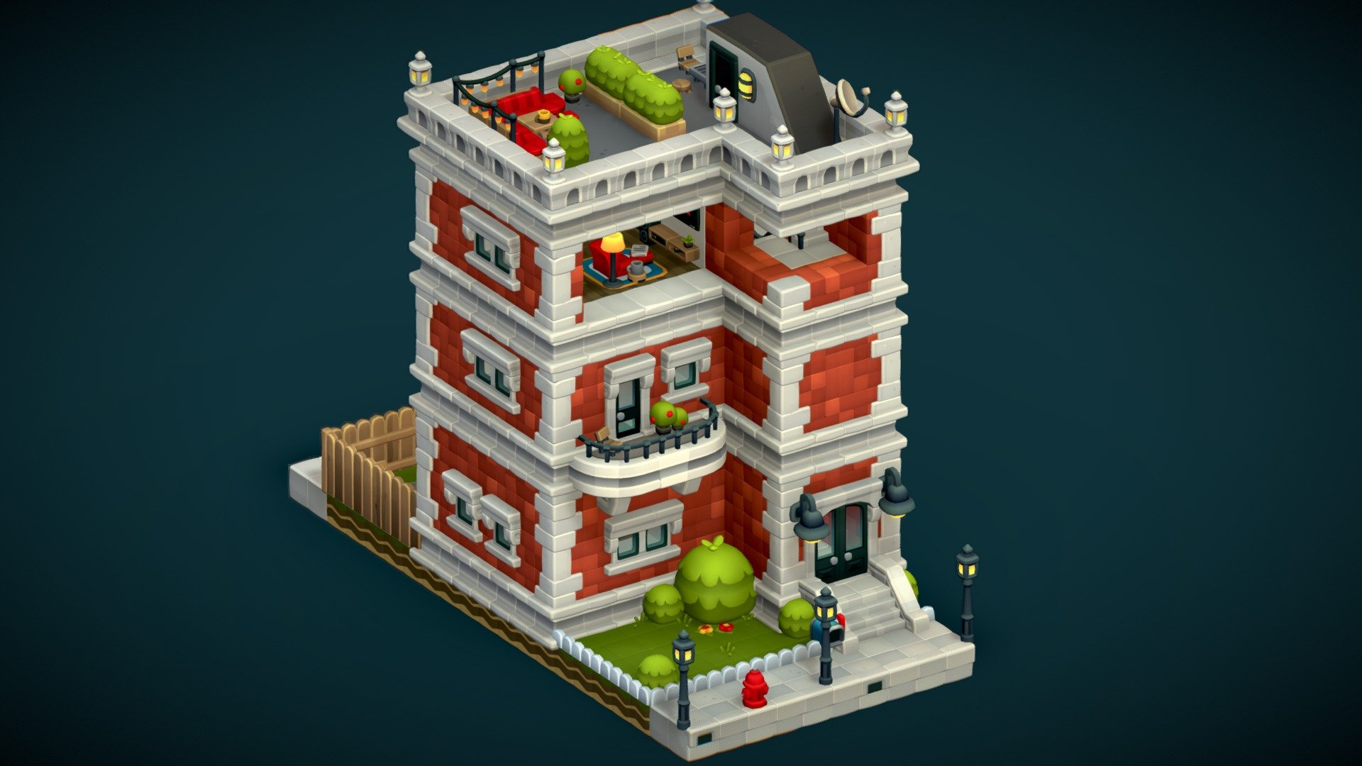 Cube World Brick Apartment Set - Proto Series - deep3dsea