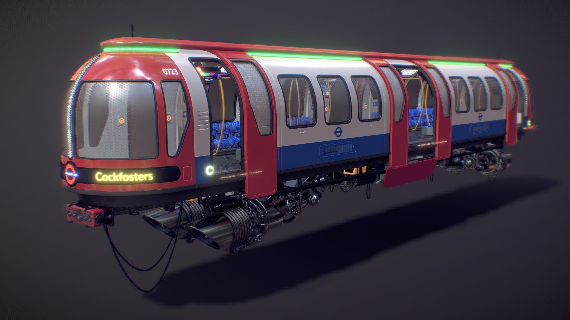 Cyberpunk London Tube Train - deep3dsea