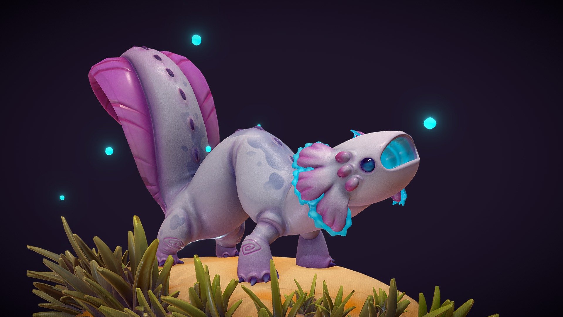 Download [DAE] Cute Creature - Axolotl Squirrel 3D Model | deep3dsea