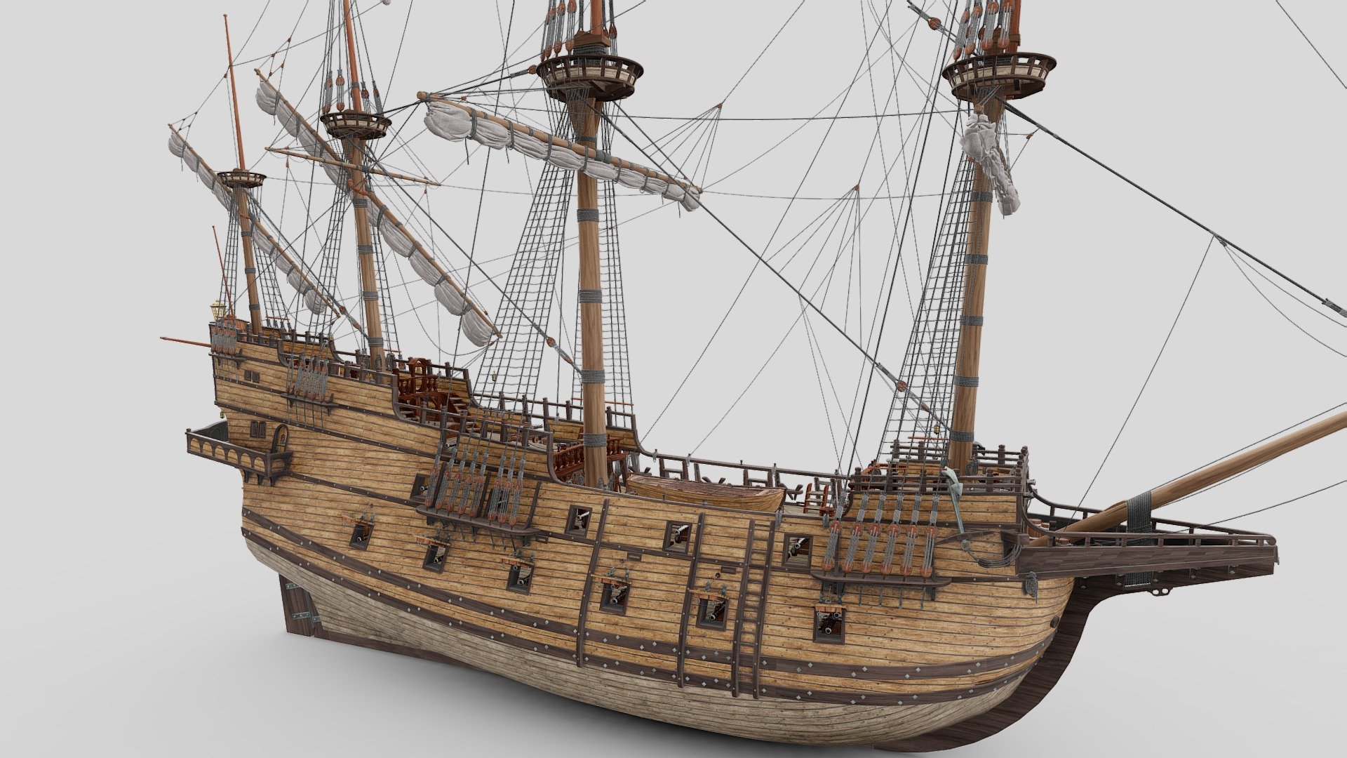 Galleon includes a fully detailed interior - deep3dsea