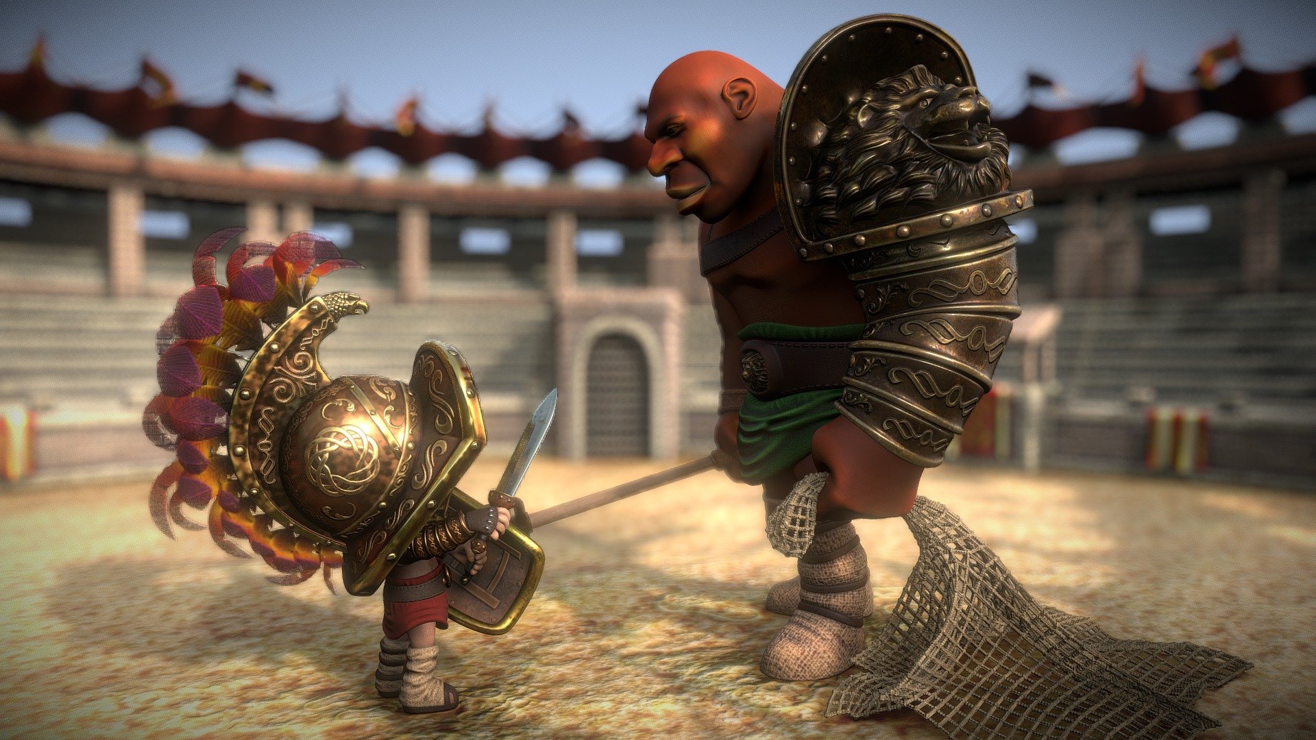 Little Murmillo Gladiator (toy style) - deep3dsea