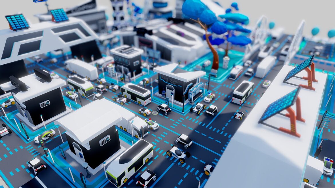 Download Smart City Low Polly 3D Model | deep3dsea