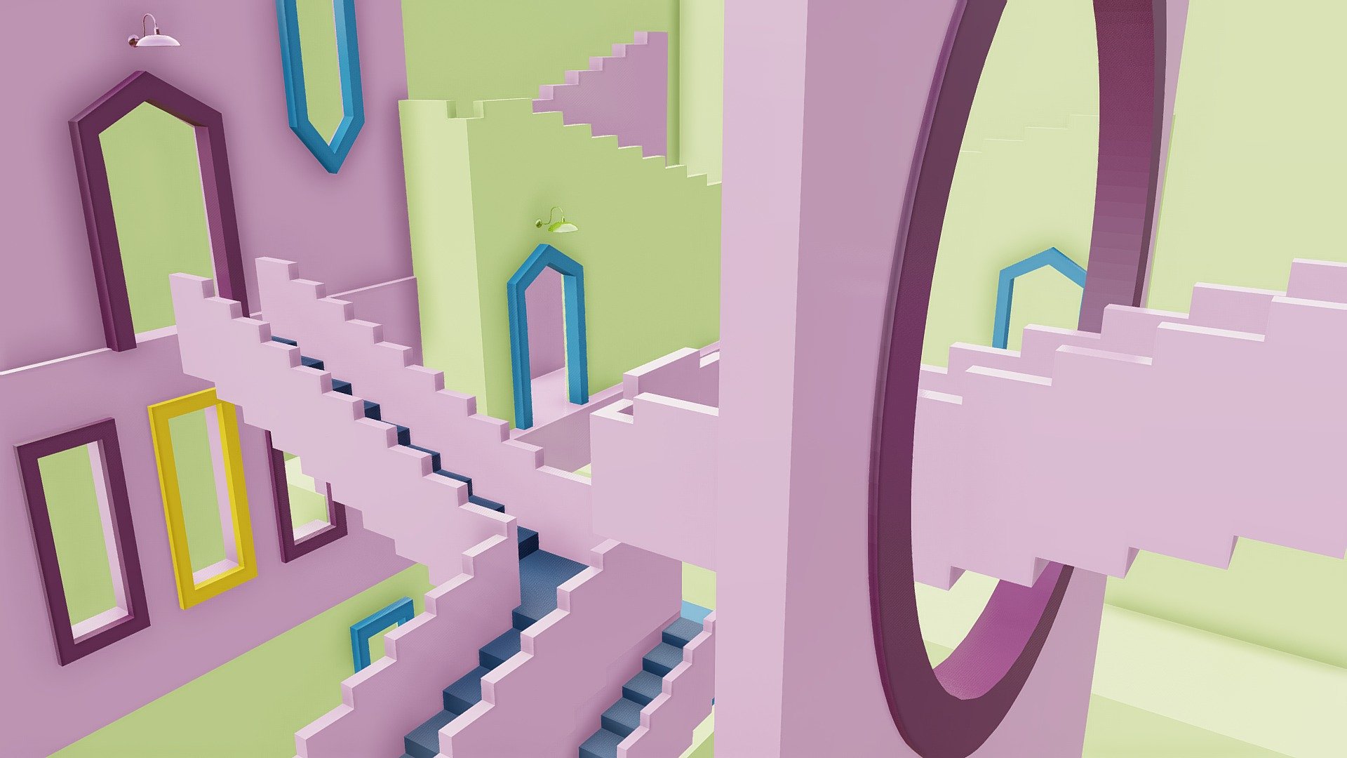 Download Squid Game Stairs Labyrinth / Execise 3D Model | deep3dsea