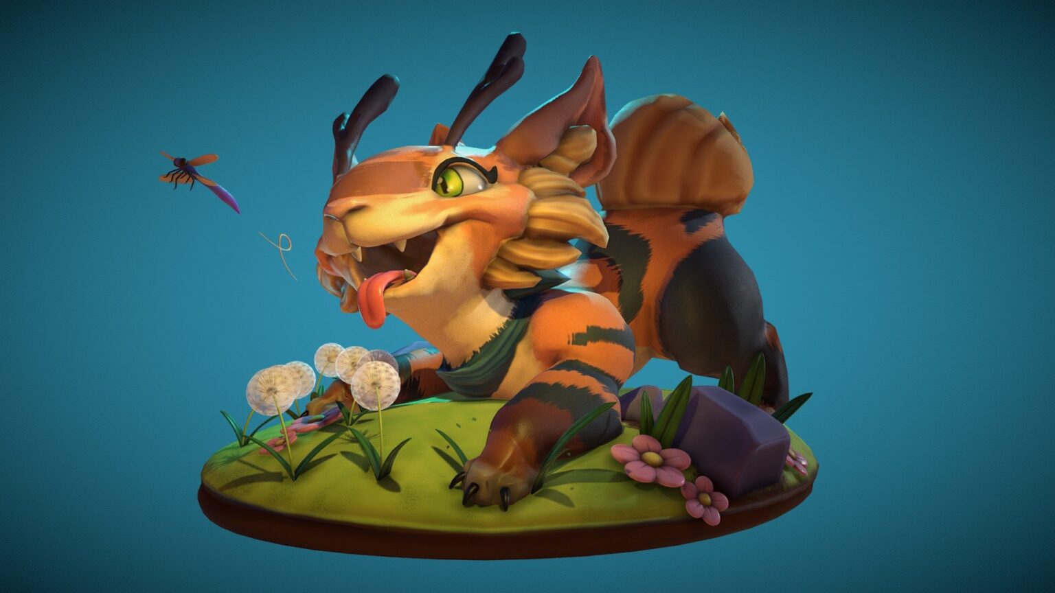 Download Tiger Cub Beast - Stylized Creature 3D Model | deep3dsea