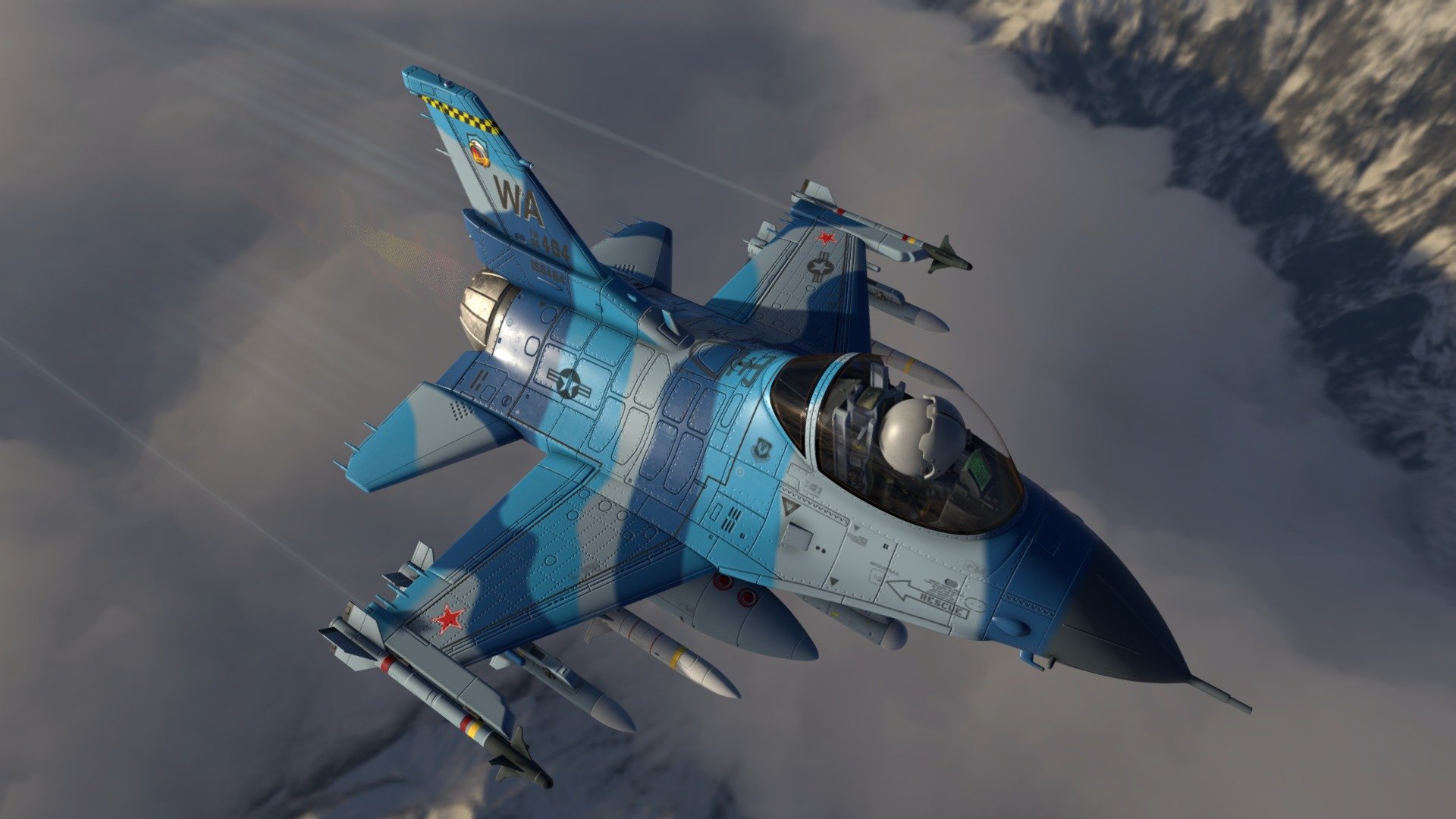 F16 "aggressor" blue toy style - deep3dsea