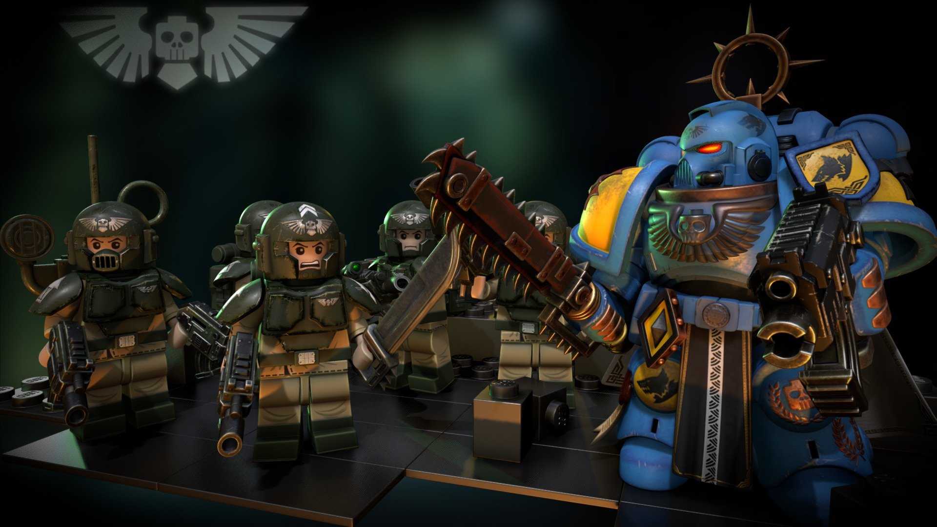 Lego Imperial Guard WH40k in action - deep3dsea