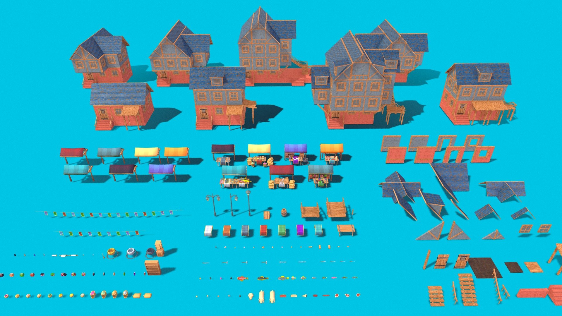 Modular Fantasy Village Asset Pack - deep3dsea