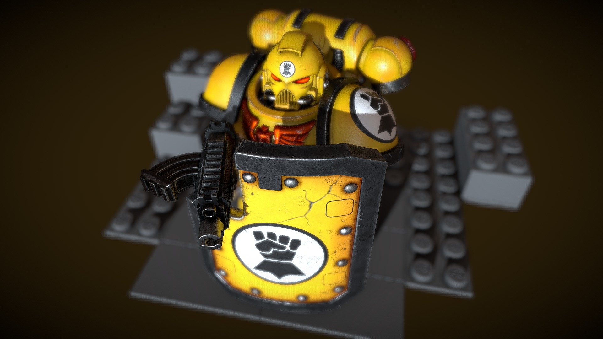 Spacemarine W40k "Imperial Fist" Lego_Style - deep3dsea