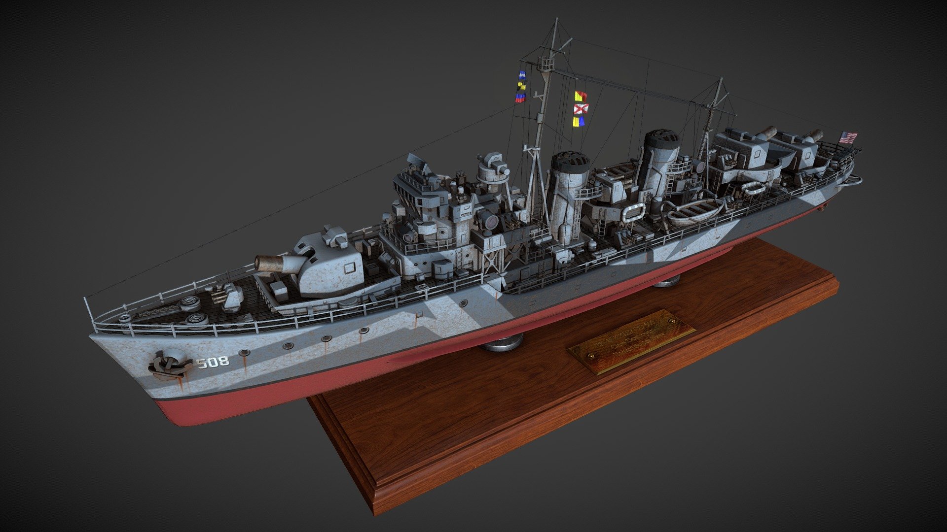 USS BUCKLEY 508 Class Destroyer TOY - deep3dsea