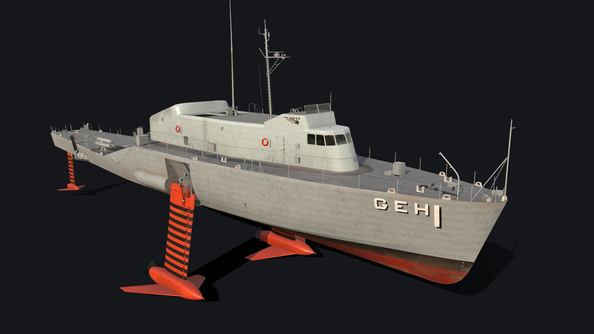 USS Plainview AGEH–1 hydrofoil ship - deep3dsea