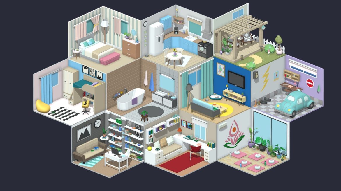 Low Poly Rooms Interior 2 Low-poly 3D model - deep3dsea