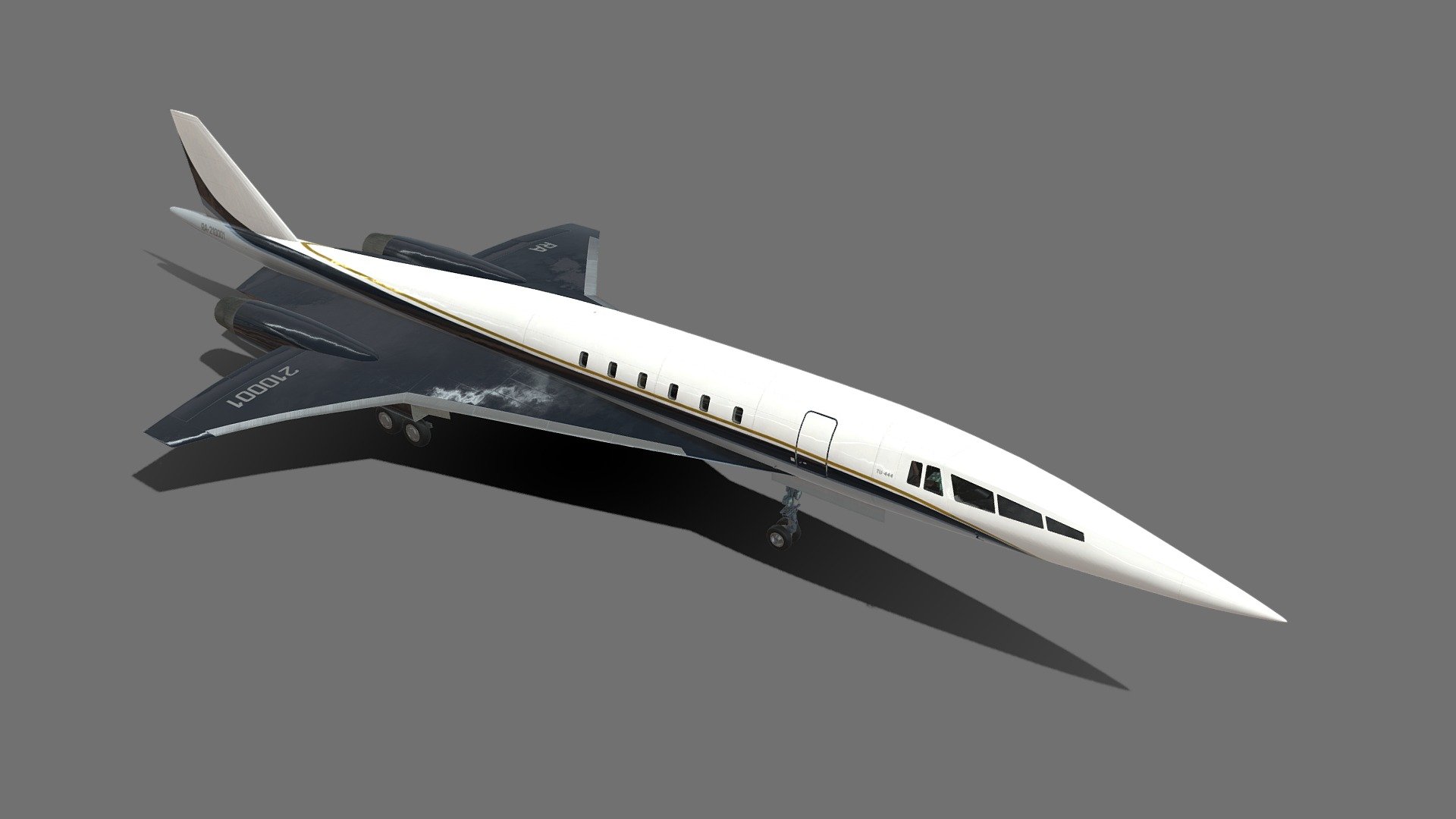 Supersonic Business Jet Tu-444 - deep3dsea