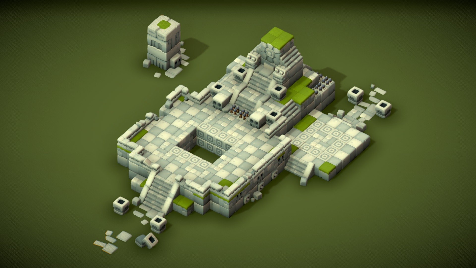 Cube World Jungle Temple Ruin2 - Proto Series - deep3dsea