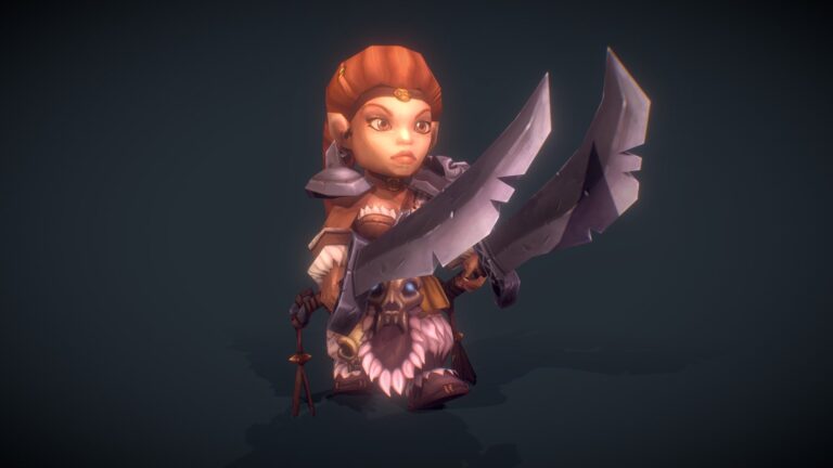 Mini Barbarian Girl Sonya - deep3dsea