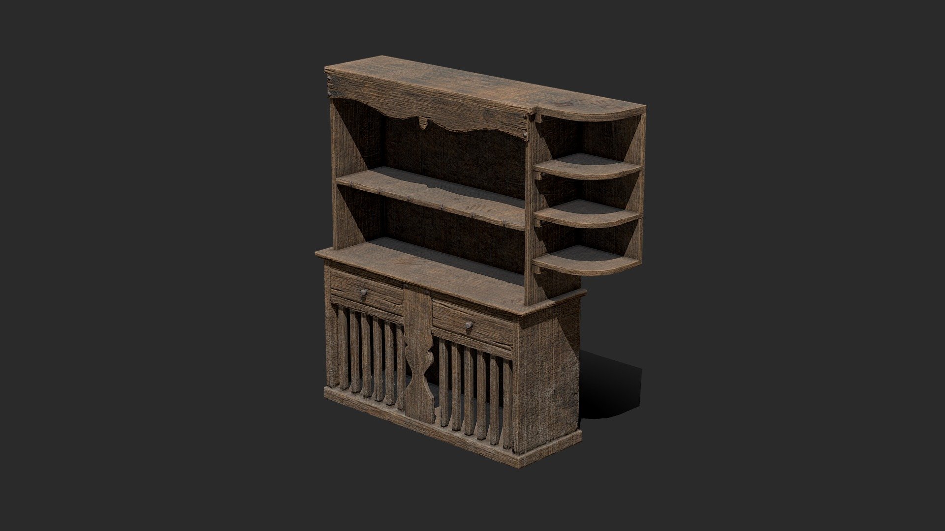 Old wood shelving - deep3dsea