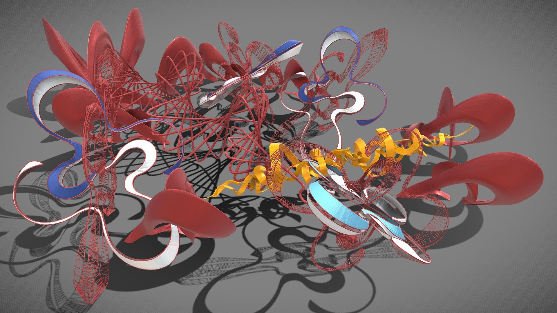Parametric Gallery Frame - 01 - Red - deep3dsea
