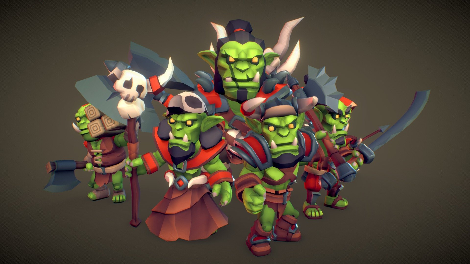 RTS Orc Character Set - Proto Series - deep3dsea