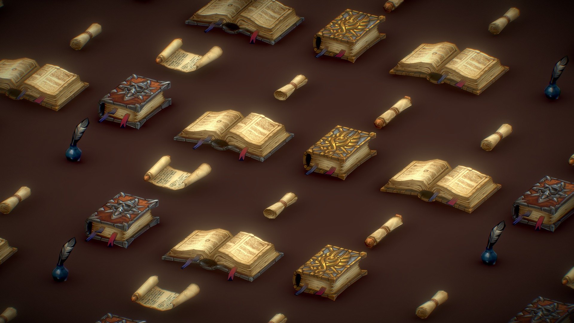 Scrolls Books Set - HPS - Preview - deep3dsea
