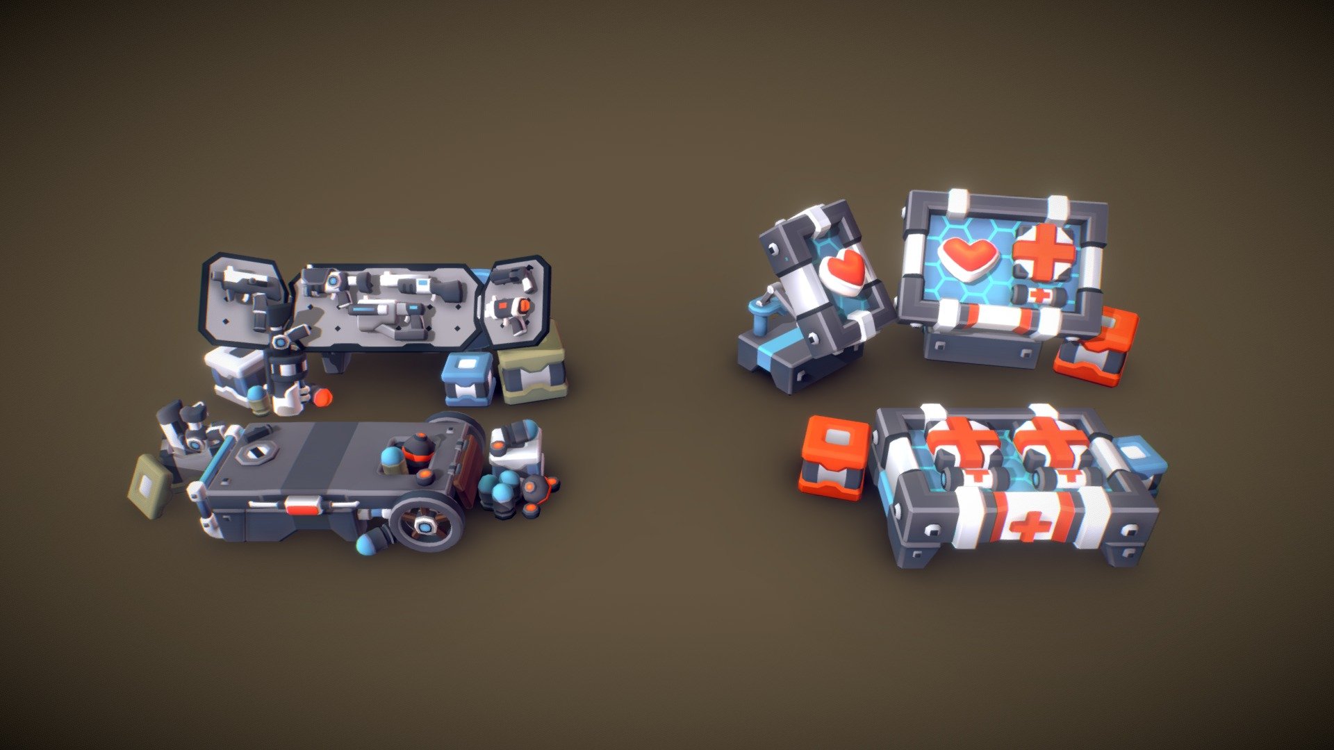 Download Stands - Preview 3D Model | deep3dsea