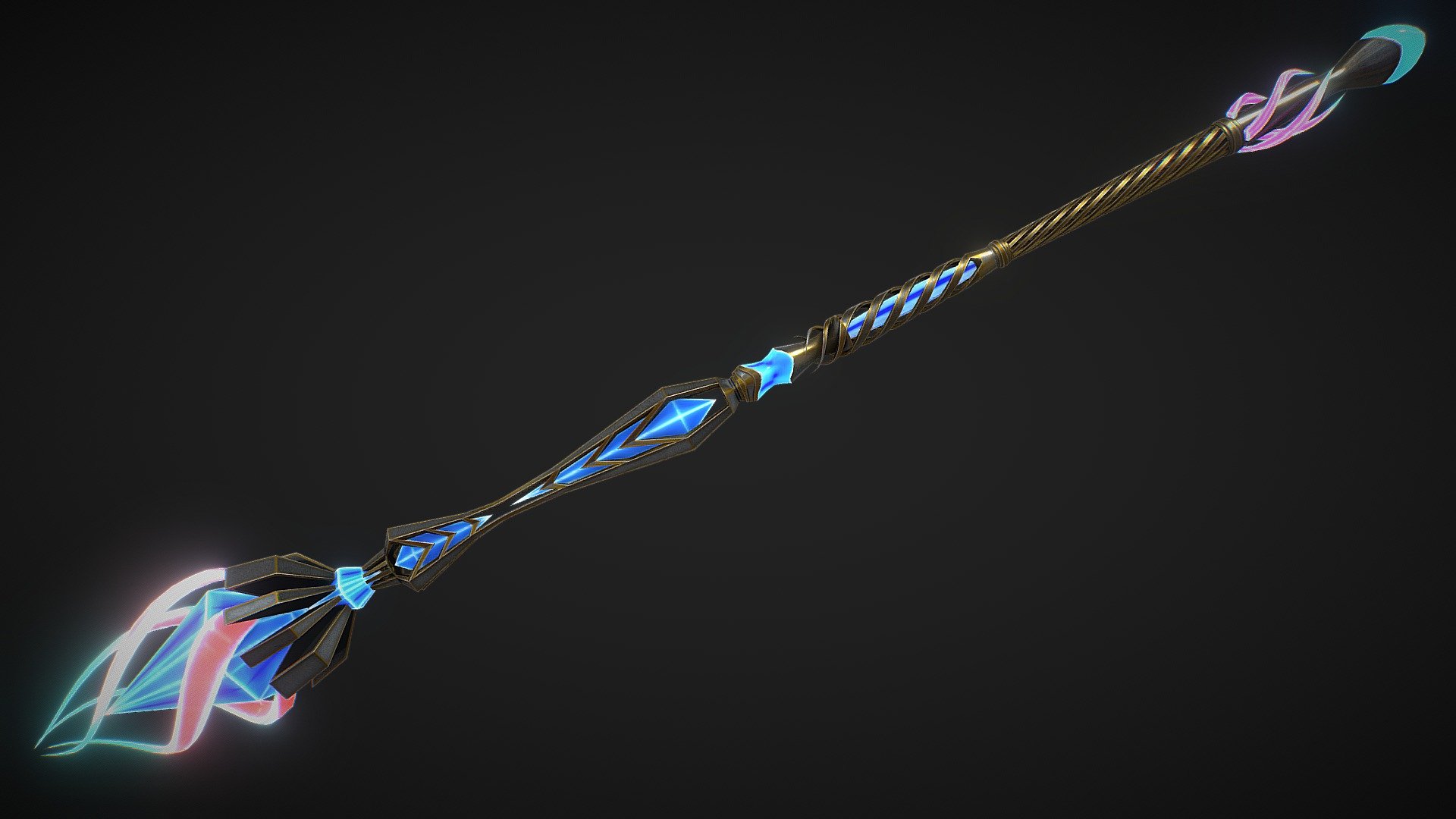 Download Fantasy Staff 1 3D Model | deep3dsea