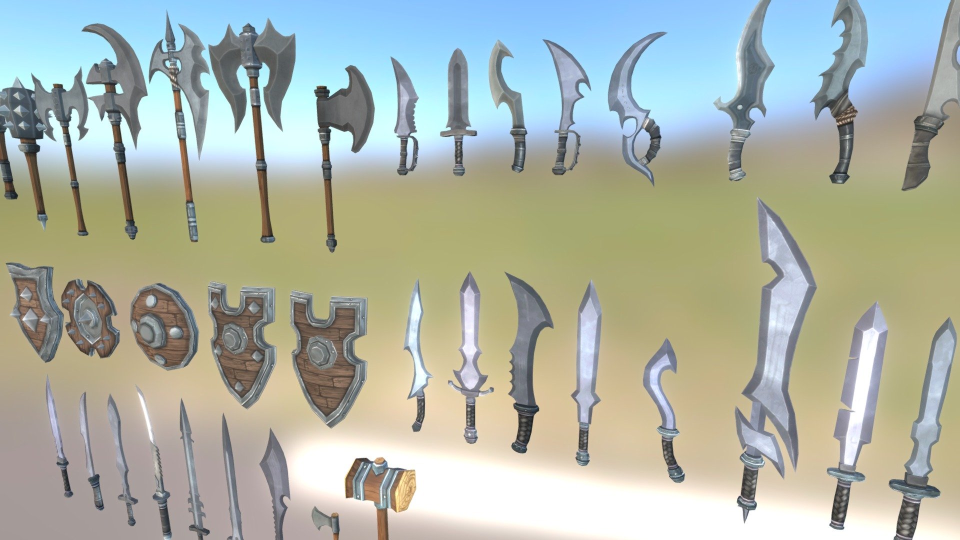 100-Weapons 3d Models Collection - deep3dsea