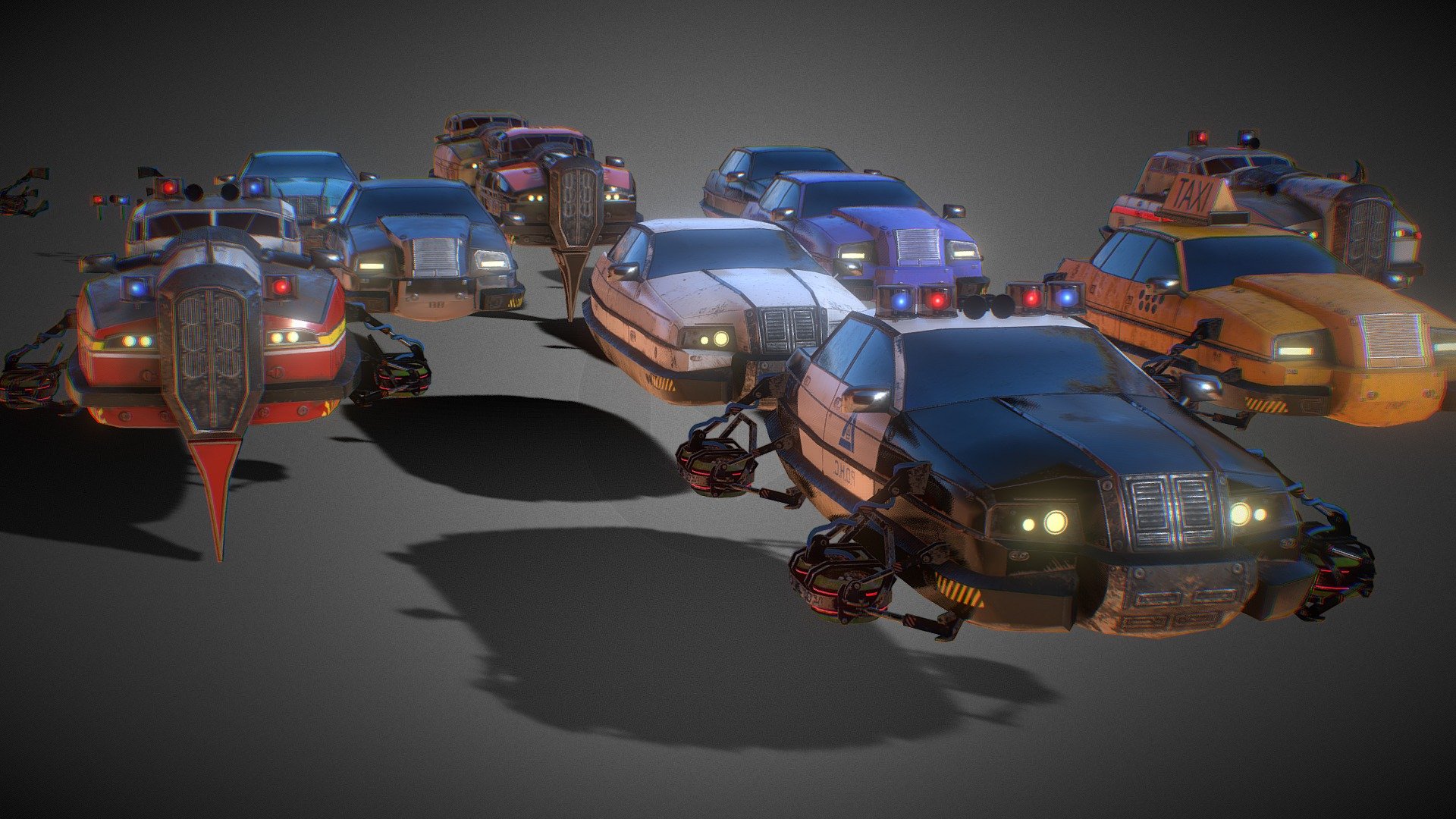 100-Futuristic-Cyberpunk -V1-3d Models Collection - deep3dsea