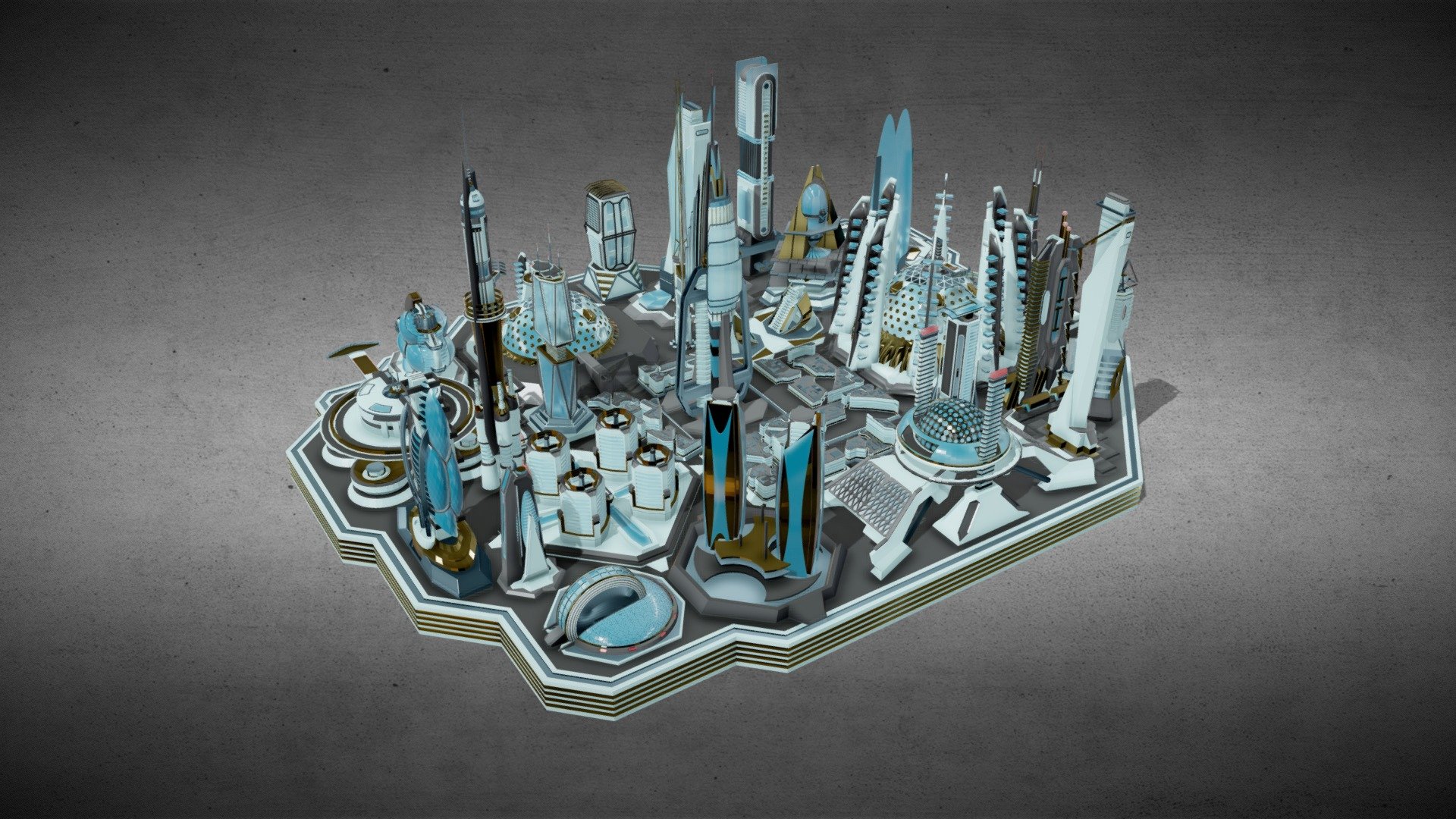 100-Futuristic-Cyberpunk -V1-3d Models Collection - deep3dsea