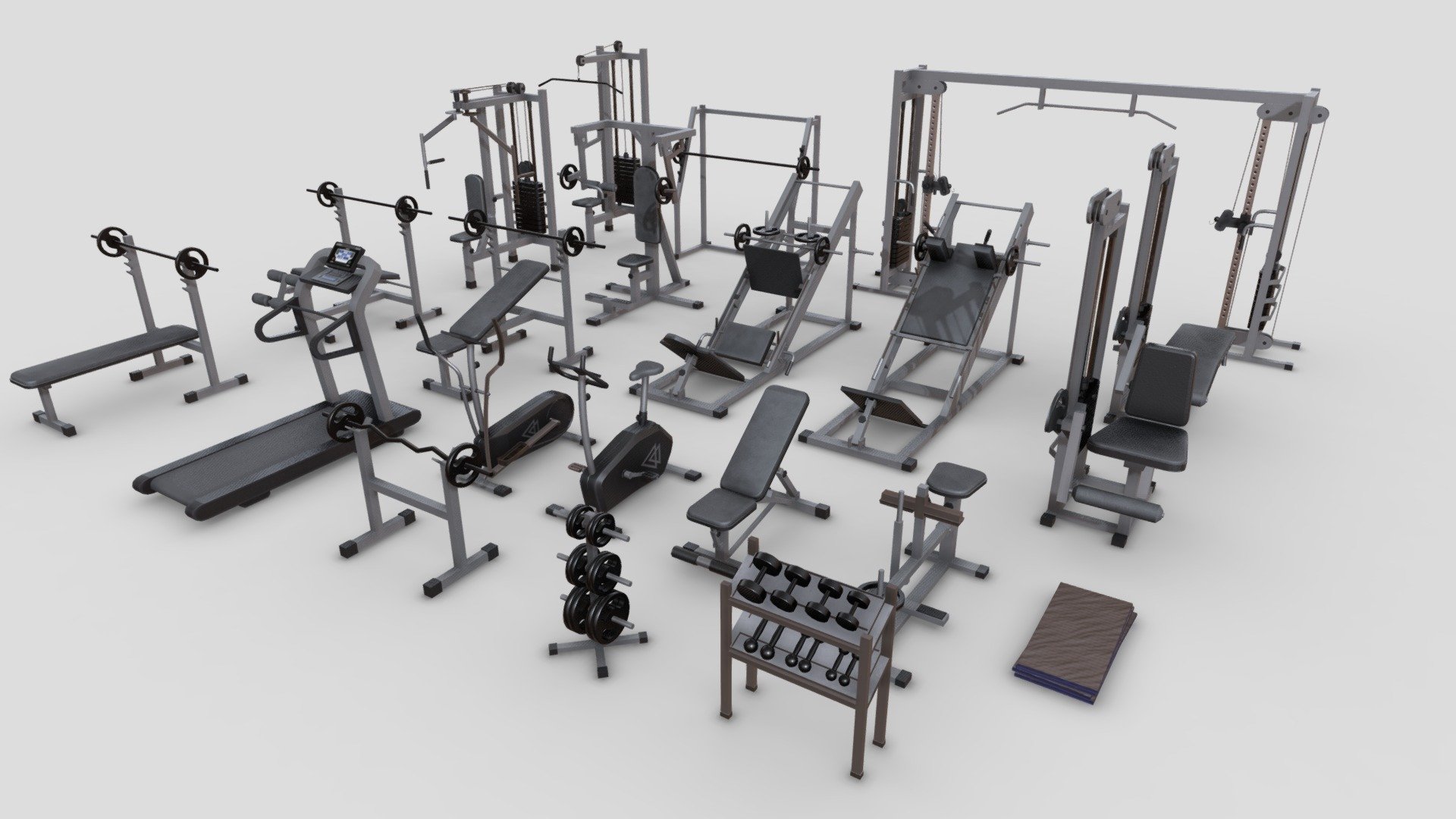 100-Gym Equipment 3d Models Collection - deep3dsea