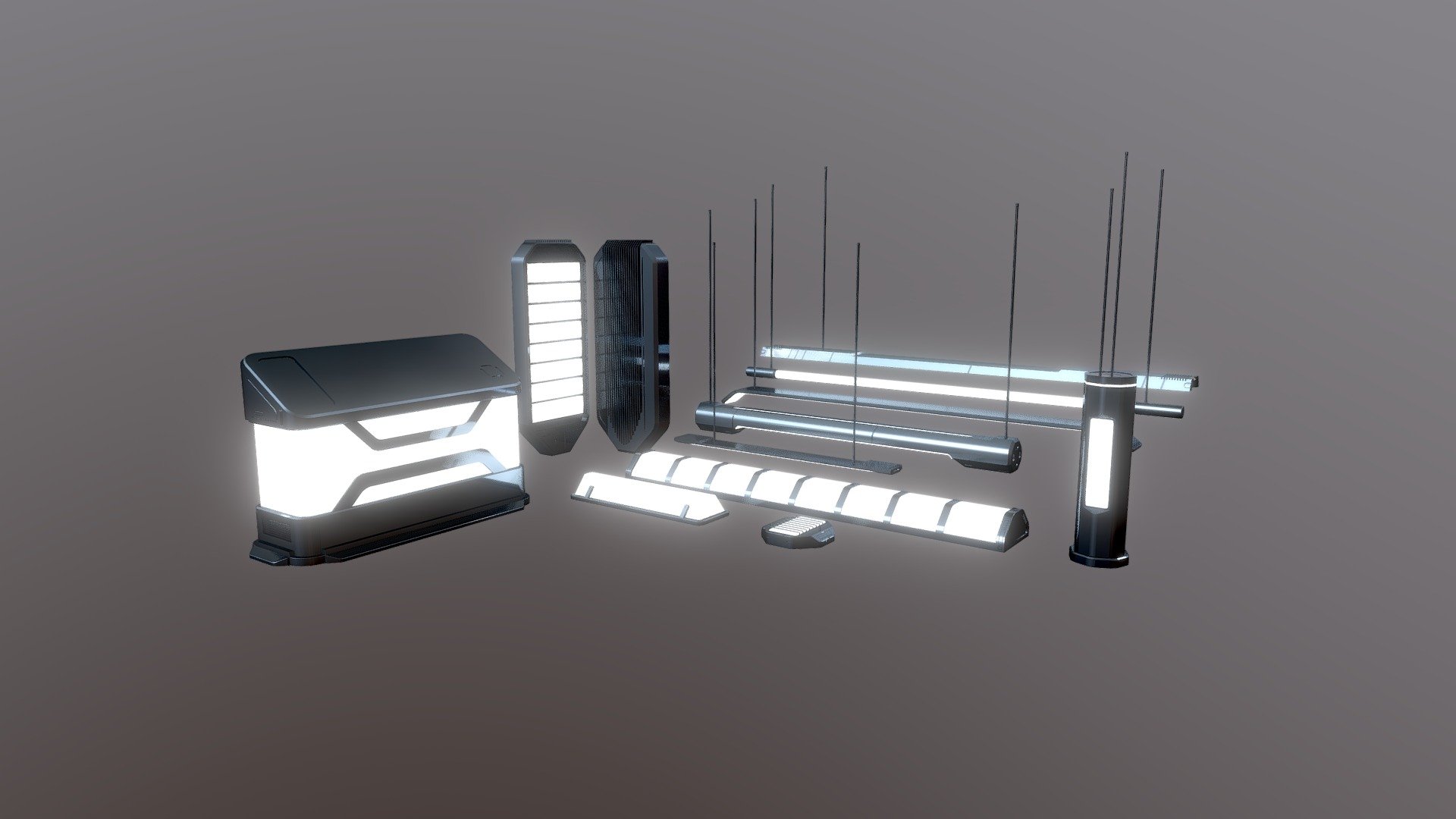 100-Futuristic-Cyberpunk -V5- 3d Models Collection - deep3dsea