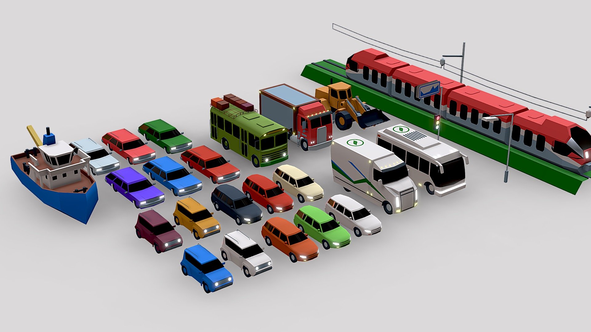 100-Train 3d Models Collection - deep3dsea