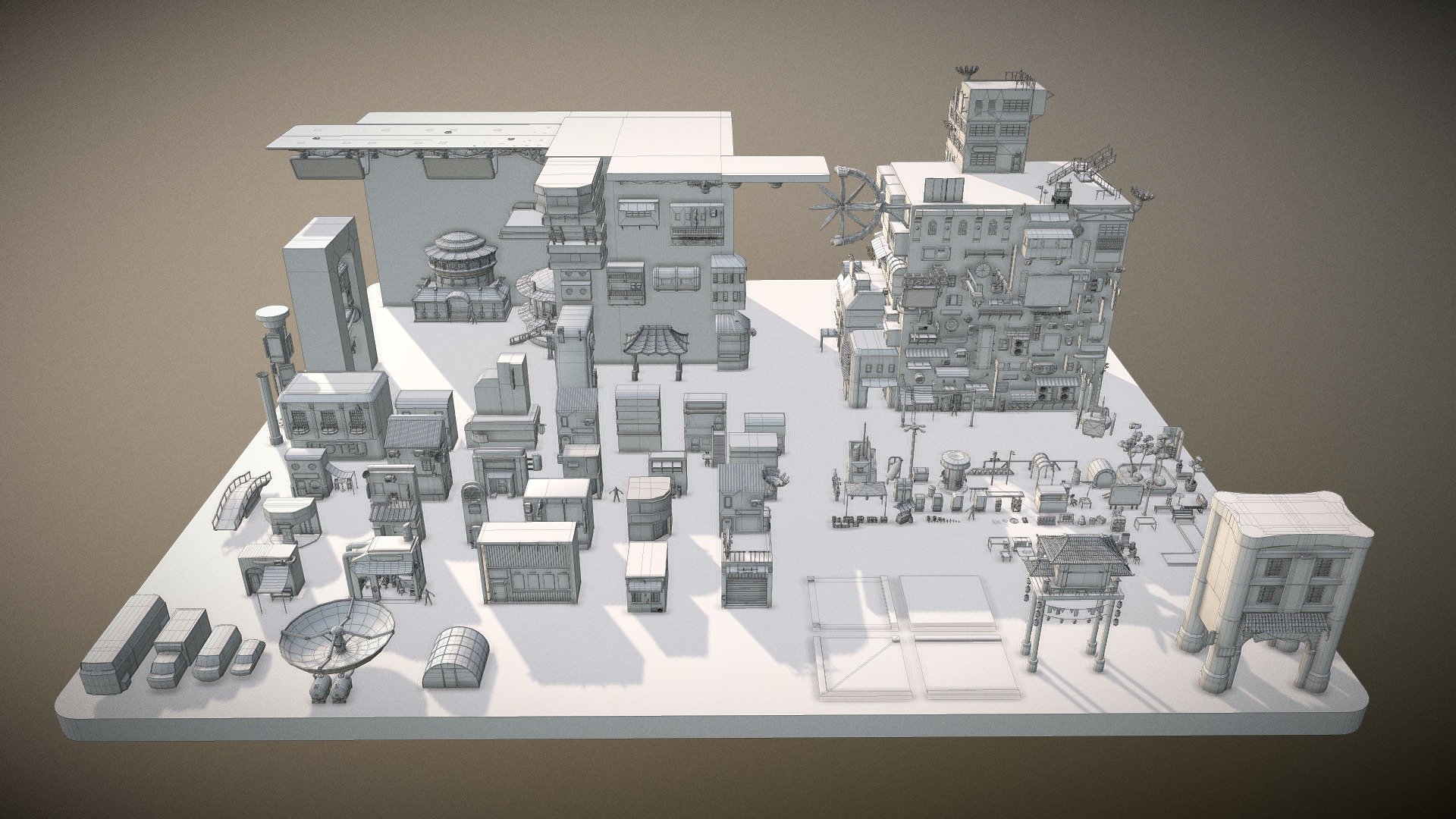 100-Futuristic-Cyberpunk -V5- 3d Models Collection - deep3dsea